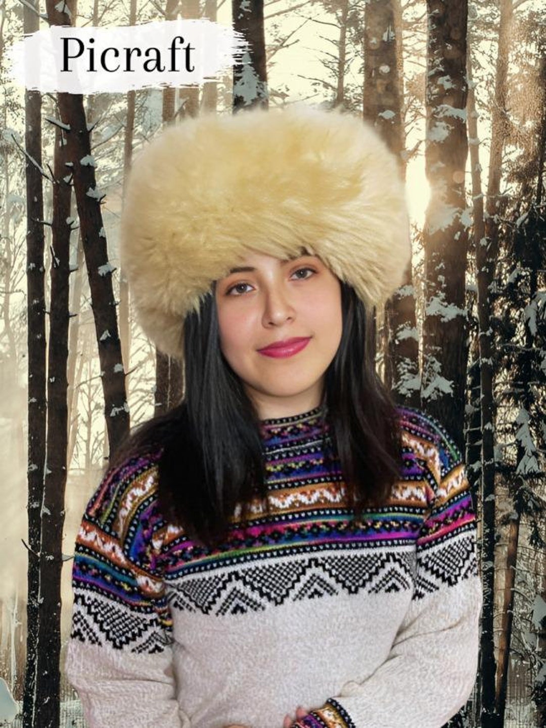 Luxury Alpaca Hat / Alpaca Fur Hat / Warm Hat / Beige Alpaca Hat ...