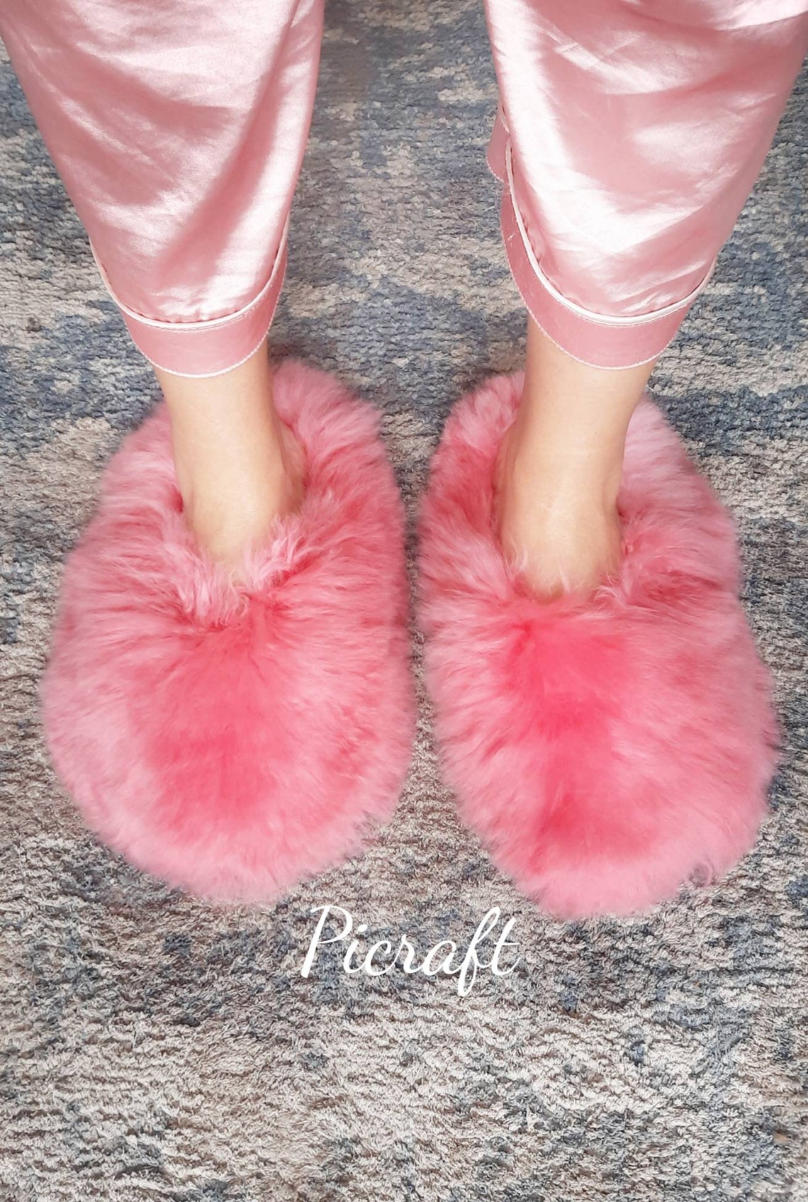 New Model Alpaca Slipper Made of Alpaca Fur Unisex Alpaca | Etsy