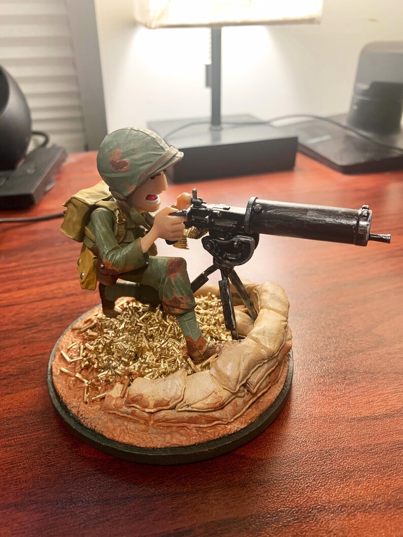 US Stylized Machine Gunner USMC Soldier | 3D Model Stl Print | Digital ...