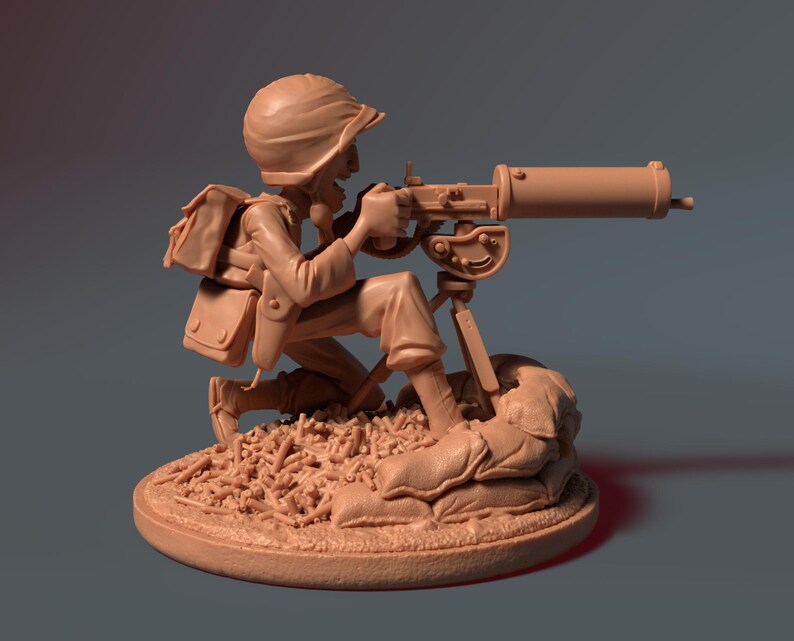 US Stylized Machine Gunner USMC Soldier | 3D Model Stl Print | Digital ...