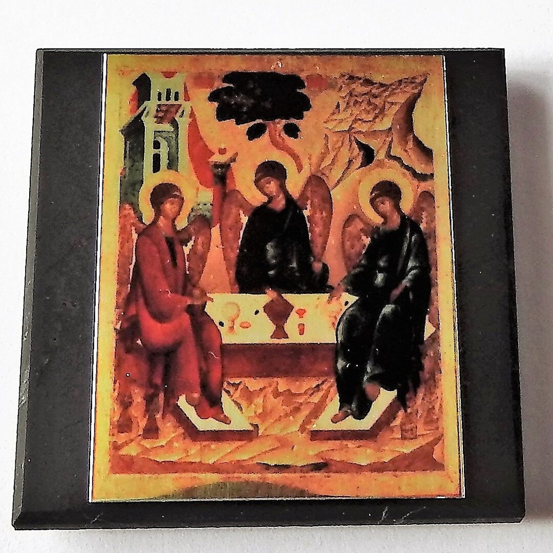 Christian Orthodox Icon the Holy Trinity Shungite Magnetic Plate EMF ...