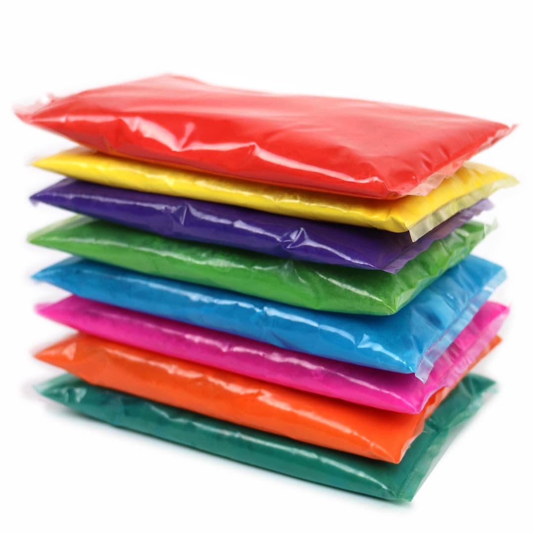Holi Color Powder Packets - 8 Vibrant Colors, Cornstarch Based - Etsy