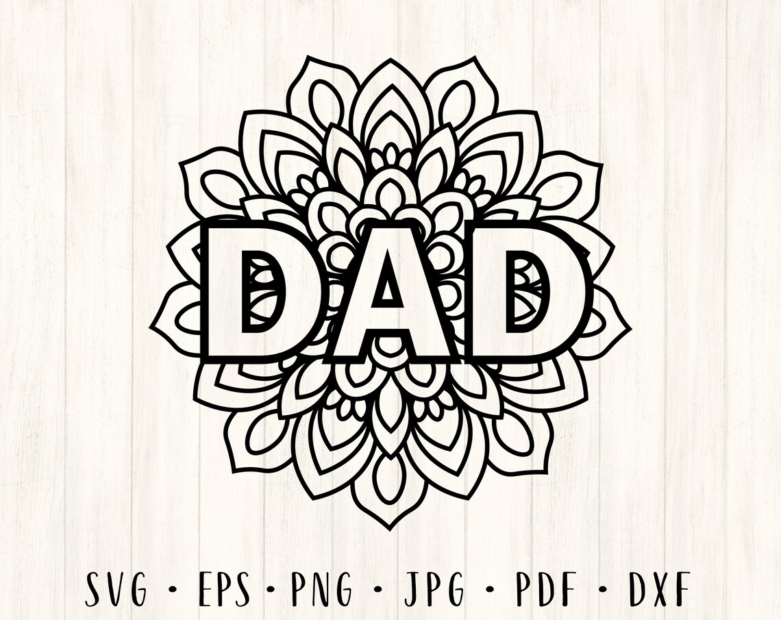 Papá mandala svg Padres día svg Padres día camisa svg Papá svg - Etsy ...