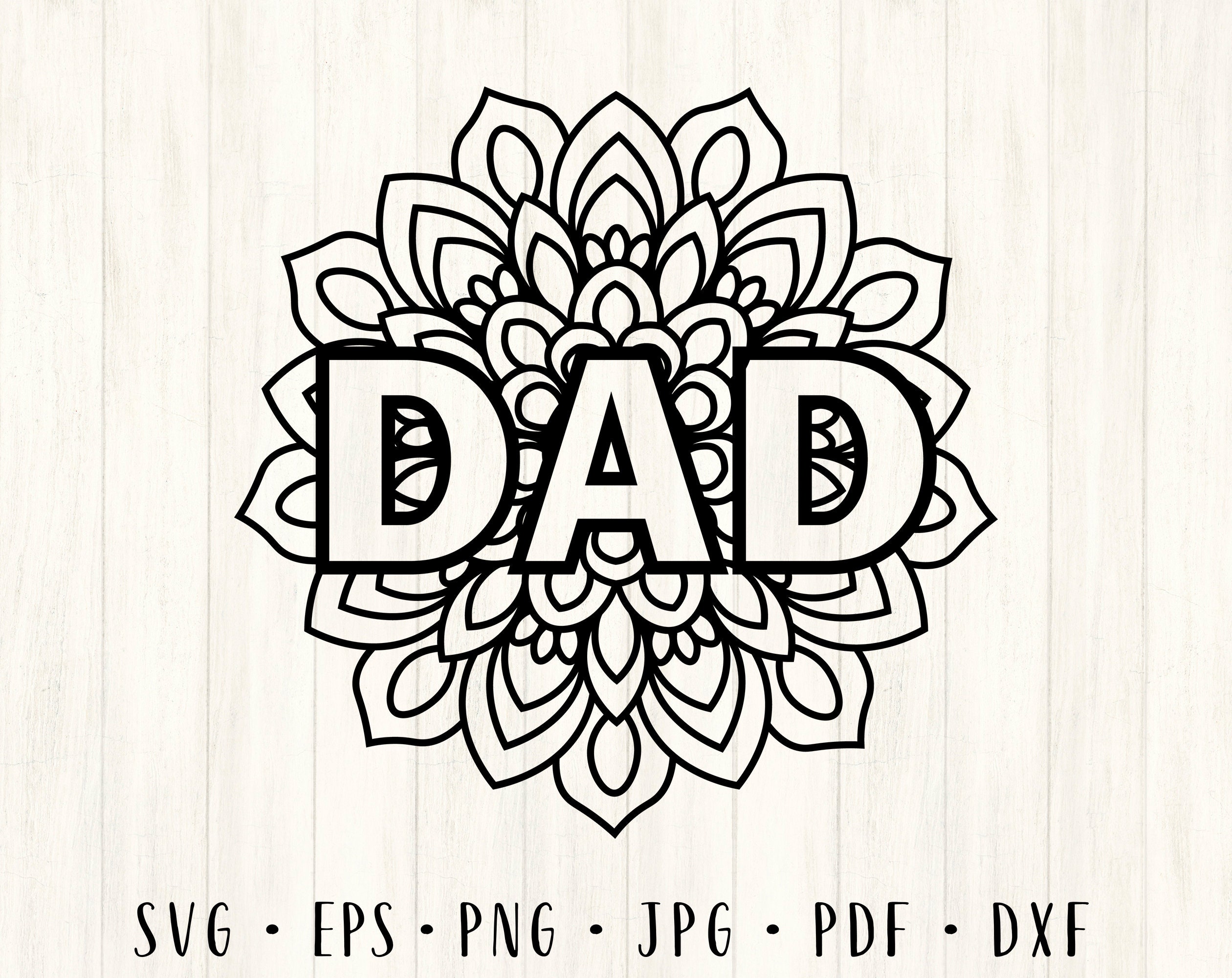Papá mandala svg Padres día svg Padres día camisa svg Papá svg - Etsy ...