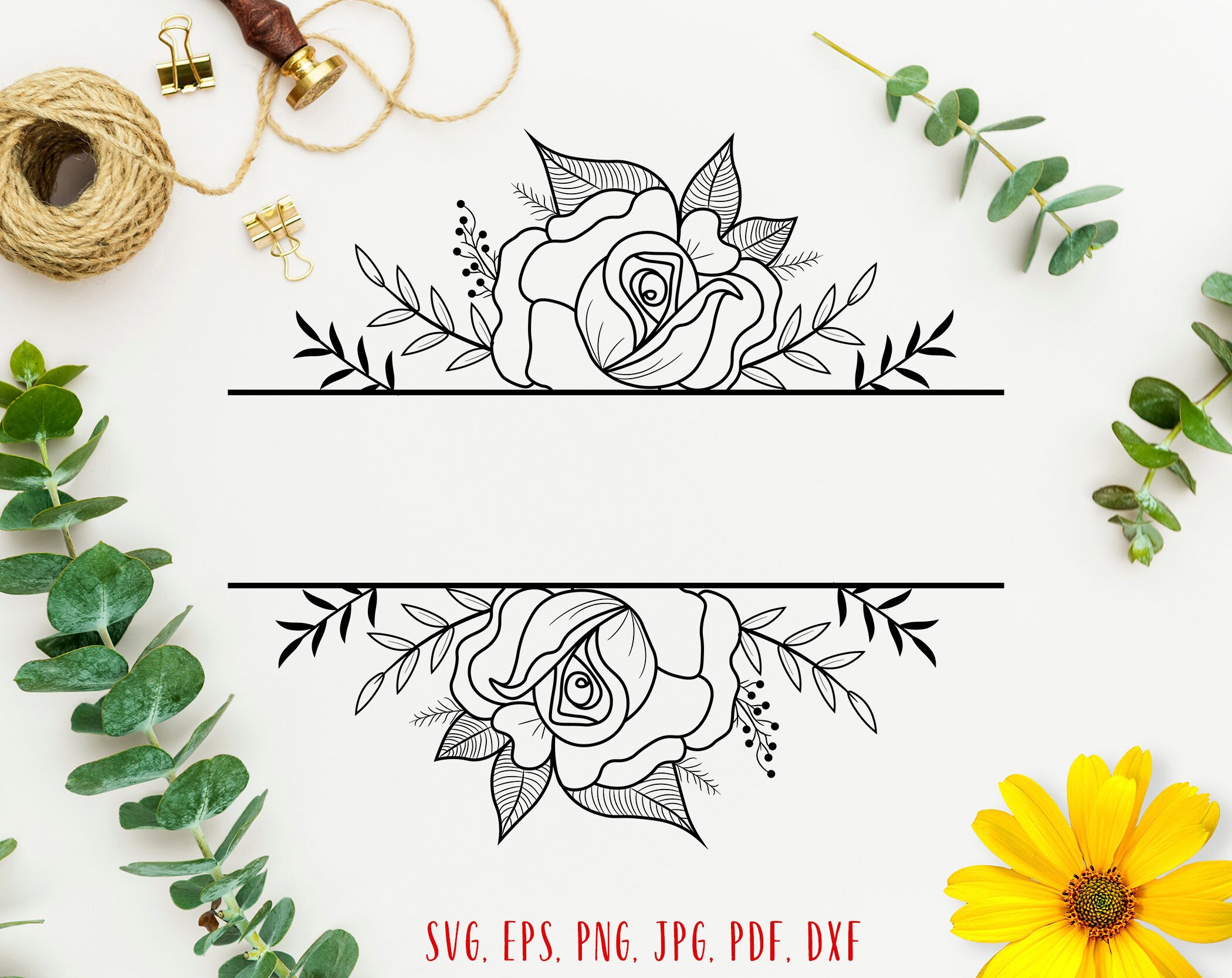 Floral Monogram Svg Floral Cricut Monogram Frame Svg Floral Wedding ...