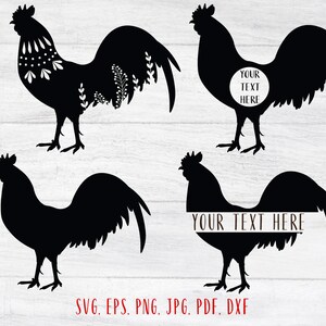Rooster Svg Bundle Chicken Svg Rooster Png Chicken Monogram Chicken Png ...