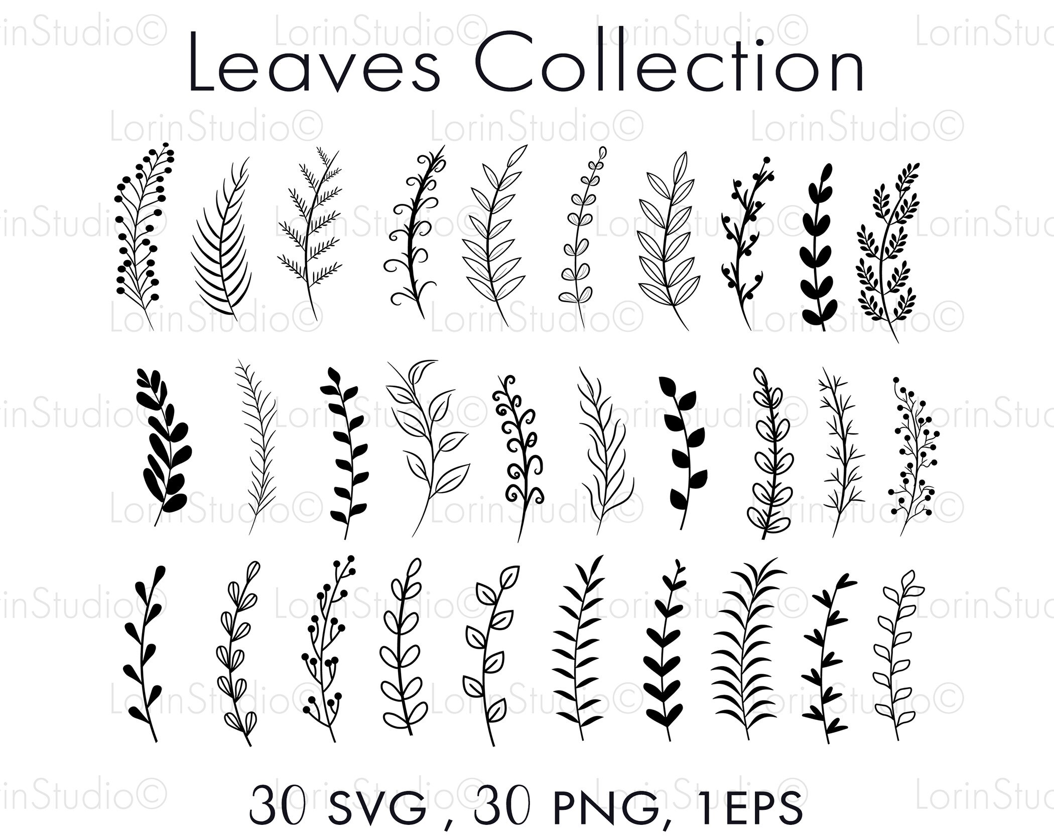 Leaves Bundle Svg Leaves Set Svg Leaves Set Png Leaf Svg File - Etsy