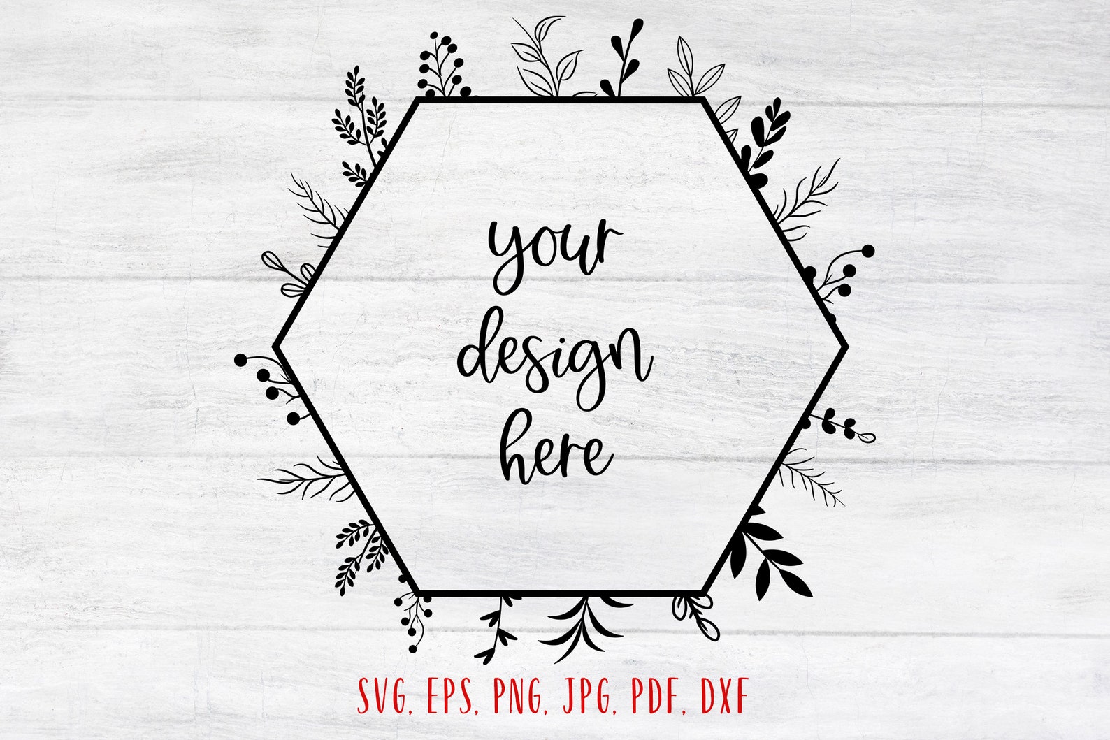 Floral Hexagon Frame Svg Geometric Floral Frame Svg Wedding - Etsy