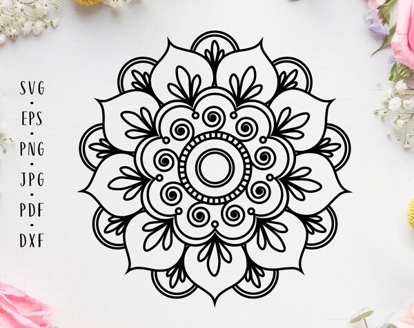 Half Mandala Svg, Simple Mandala Svg, Mandala Svg Bundle, Mandala ...