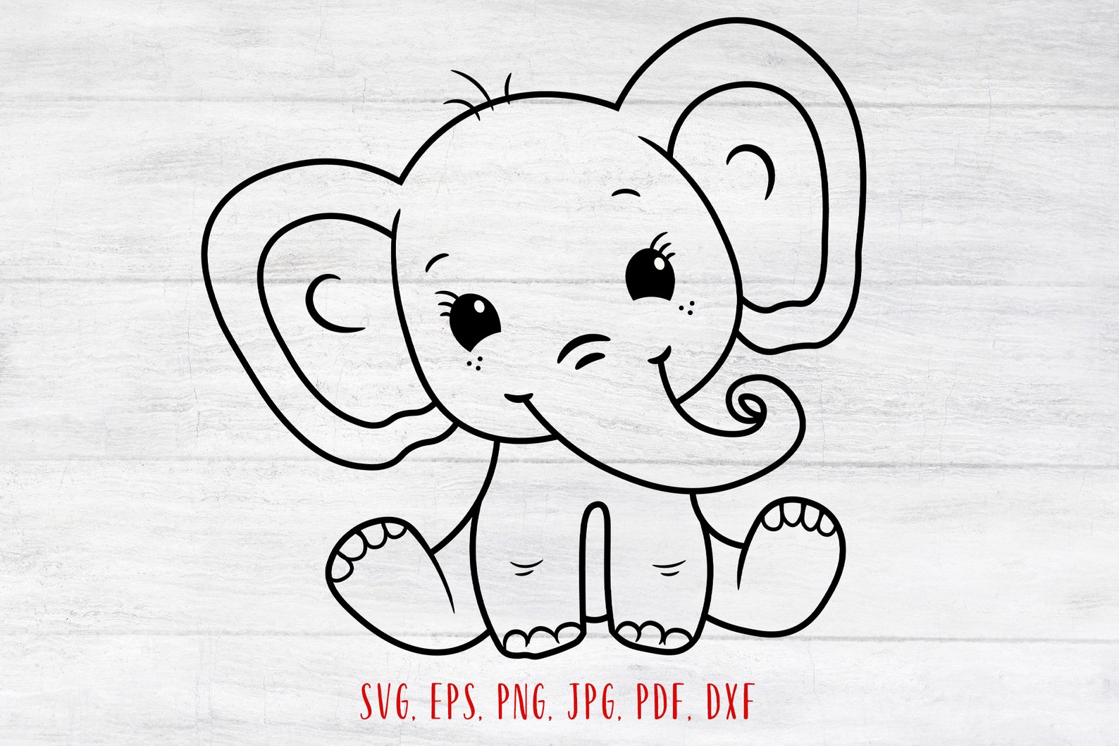 Baby Elephant Svg Cute Elephant Svg Elephant Clipart Elephant | Etsy