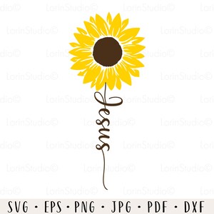 Christian Sunflower Bundle Svg Jesus Faith Believe Svg Christian Svg ...