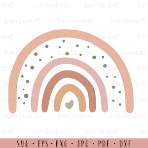Rainbow Svg Pastel Color Rainbow Boho Rainbow Clipart Nursery Rainbow ...