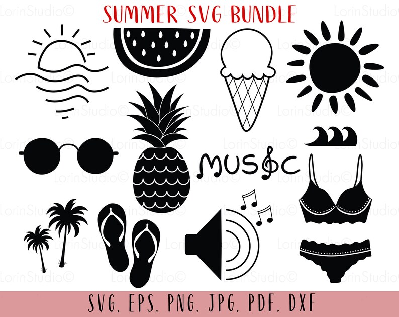 Summer Bundle Svg Summer Cut Files Summer Svg Beach Svg - Etsy
