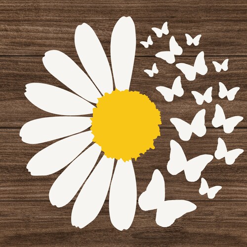 Daisy Butterfly Svg Daisy Clipart Daisy Cut File Daisy Svg | Etsy