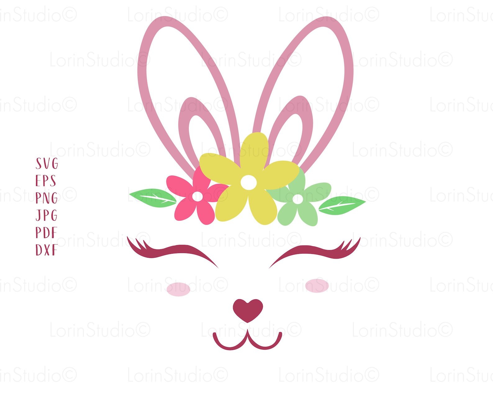 Floral Bunny Svg Bunny Svg Bunny Face Svg Floral Bunny Png | Etsy