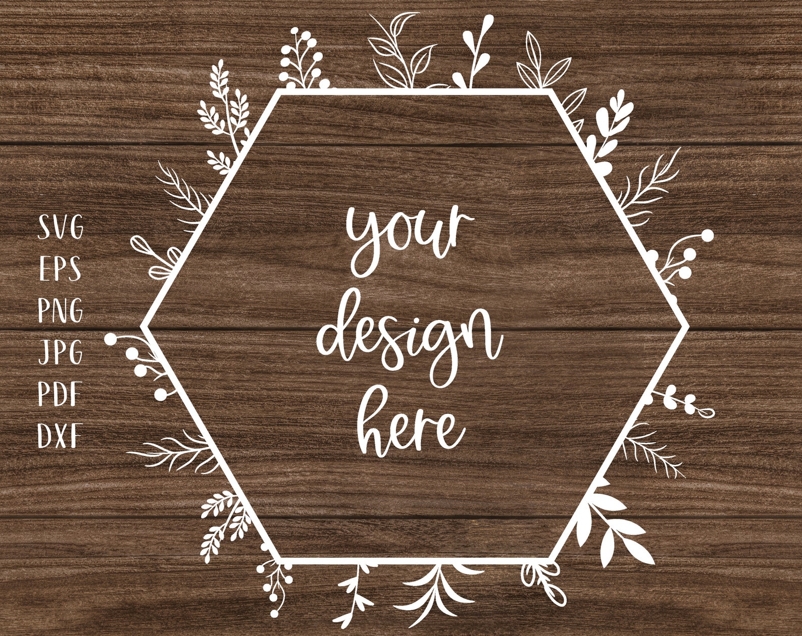 Floral Hexagon Frame Svg Geometric Floral Frame Svg Wedding - Etsy