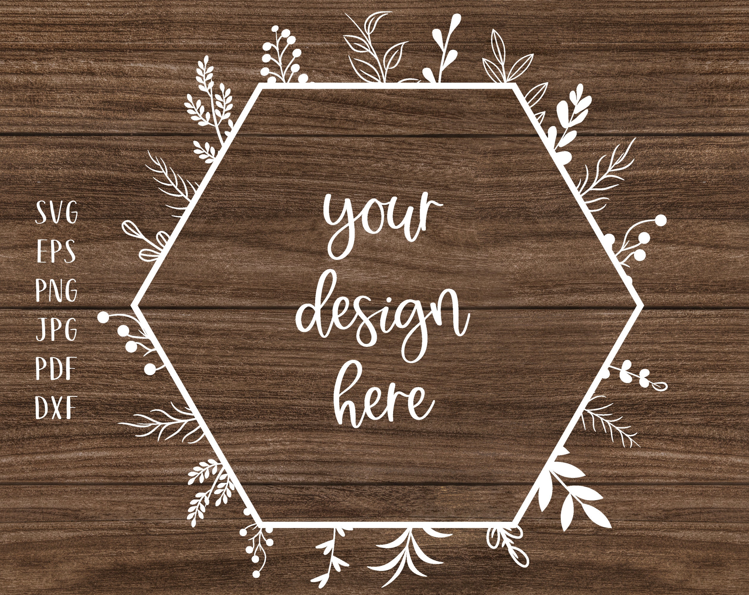 Floral Hexagon Frame Svg Geometric Floral Frame Svg Wedding - Etsy