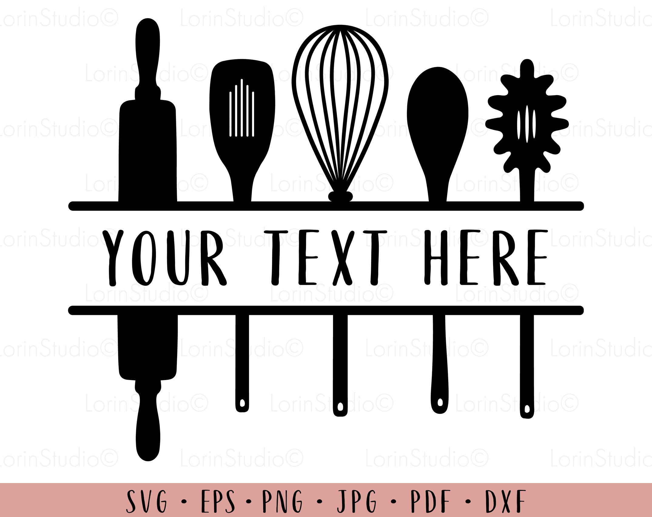 Kitchen Split Frame Svg Cooking Monogram Svg Rustic Kitchen - Etsy