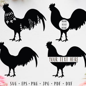 Rooster Svg Bundle Chicken Svg Rooster Png Chicken Monogram Chicken Png ...