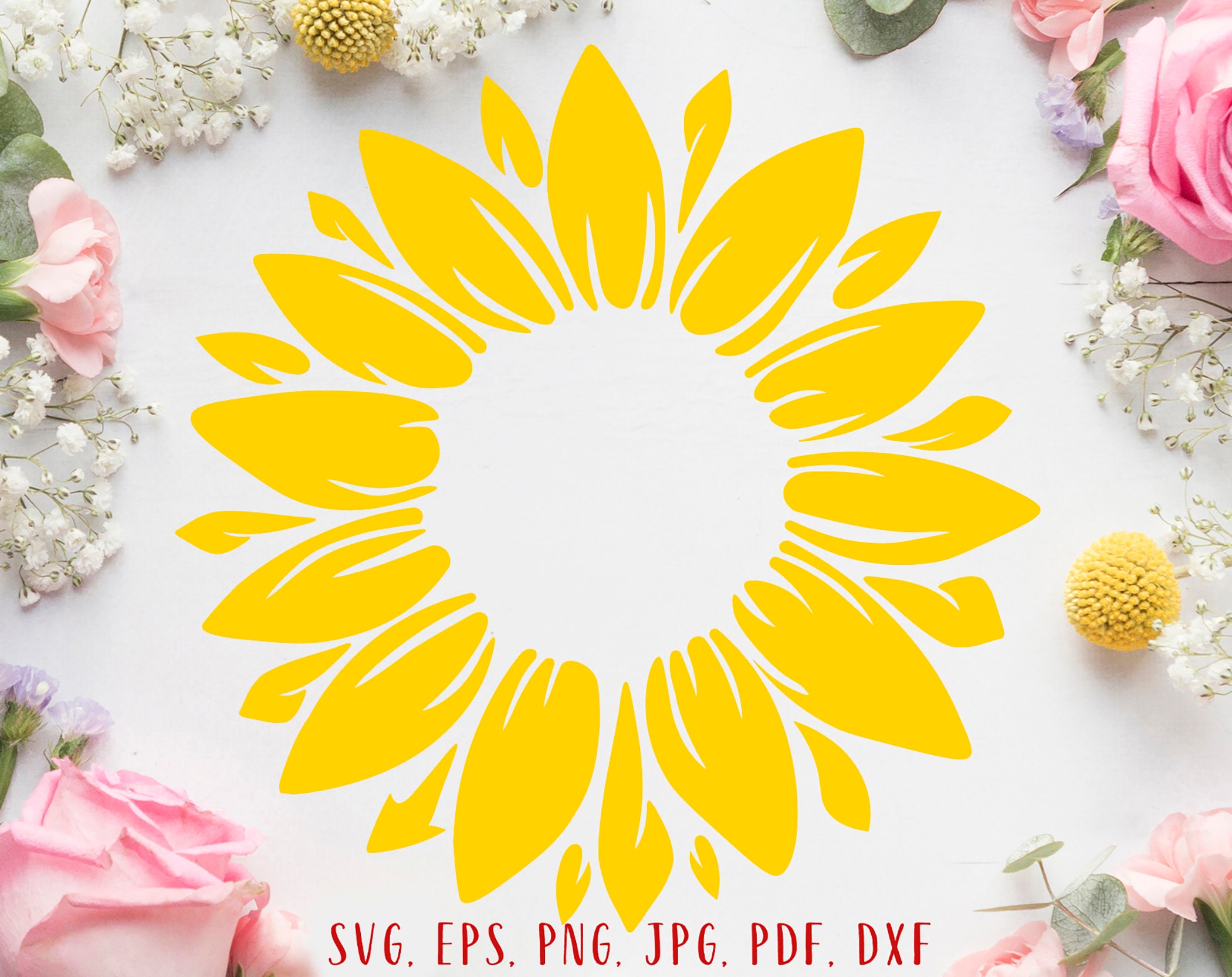 Sunflower Svg Sunflower Decal Svg Sunflower Png Floral Svg - Etsy Canada