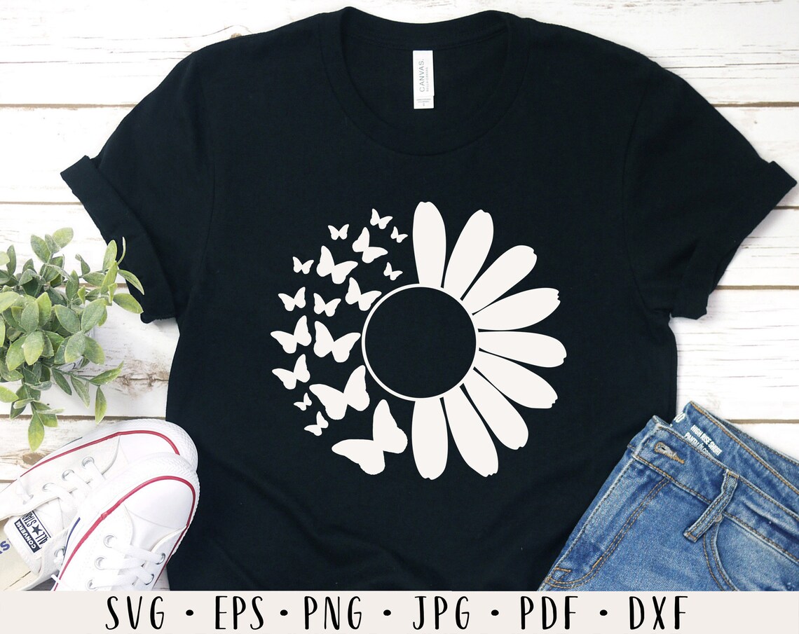 Daisy Butterfly Svg Daisy Monogram Svg Daisy Svg Daisy Clipart | Etsy