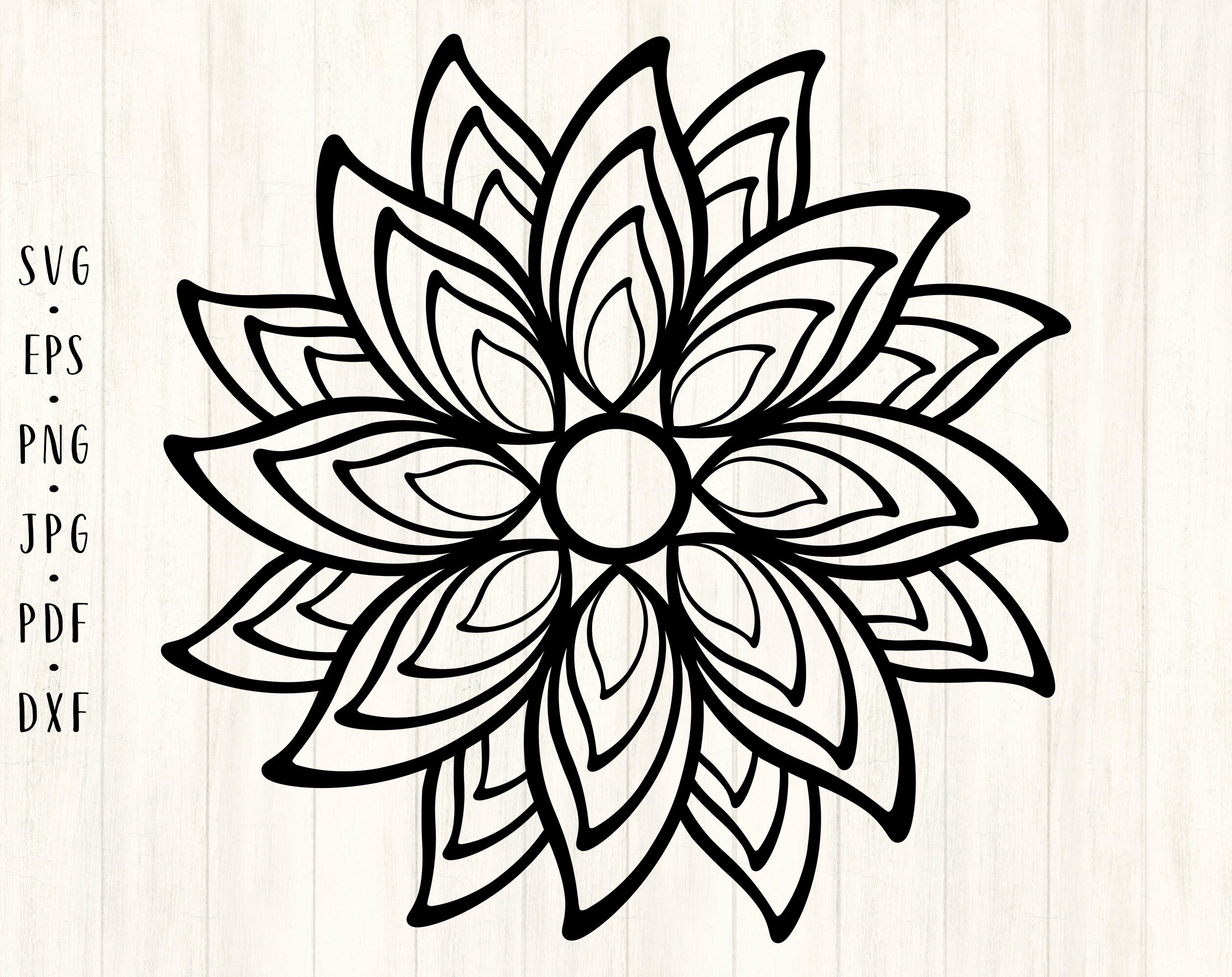 Flower Mandala Svg Floral Mandala Svg Flower Mandala Cut File - Etsy