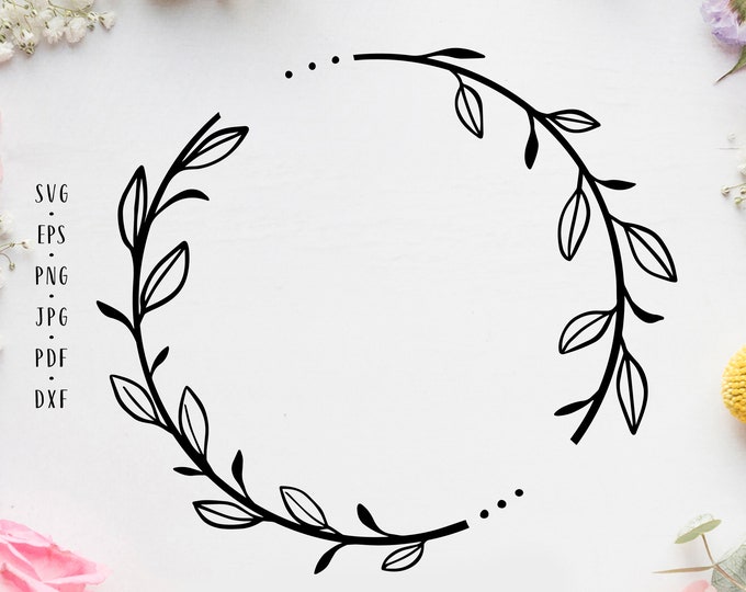 Floral Frame Svg Rectangle Frame Svg Wedding Frame Svg Leaves Frame Svg ...