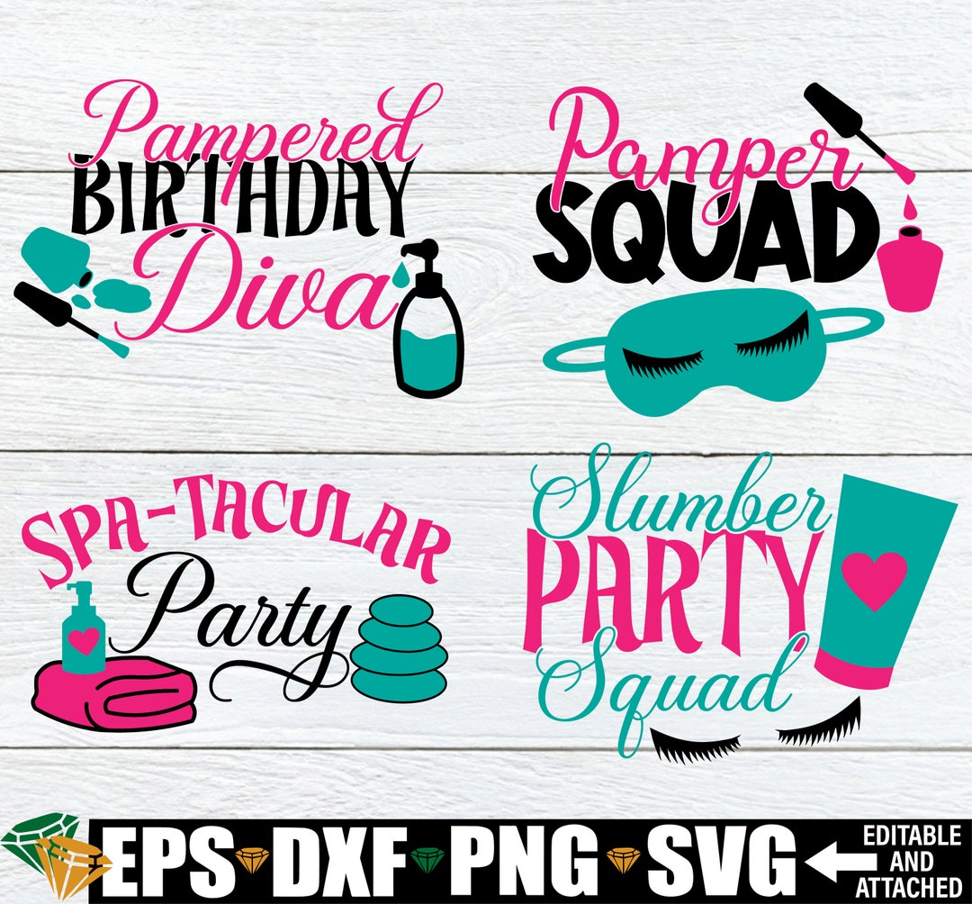 Matching Slumber Party Svg. Spa Party Svg. Spa Birthday Svg. Pamper ...