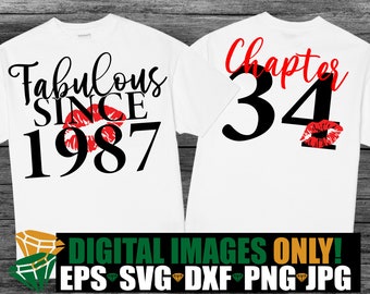 34th Birthday Svg | Etsy