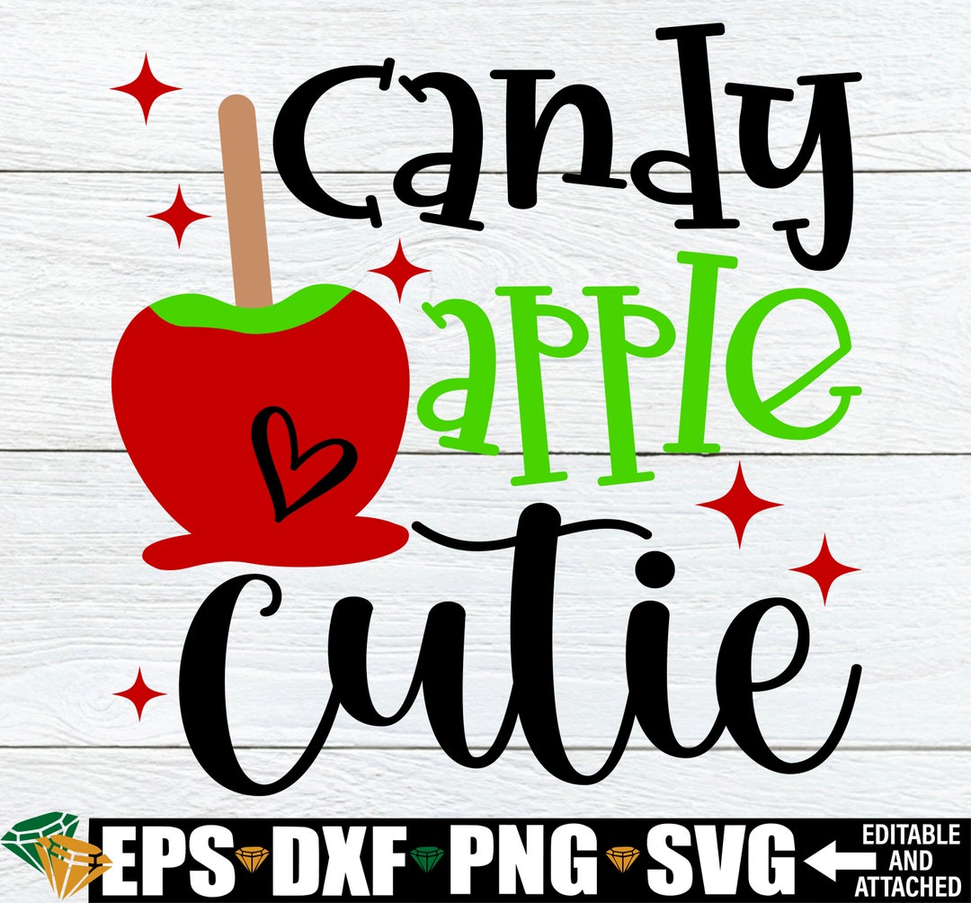 Candy Apple Cutie, Girls Halloween Shirt SVG, Girls Fall Shirt SVG ...