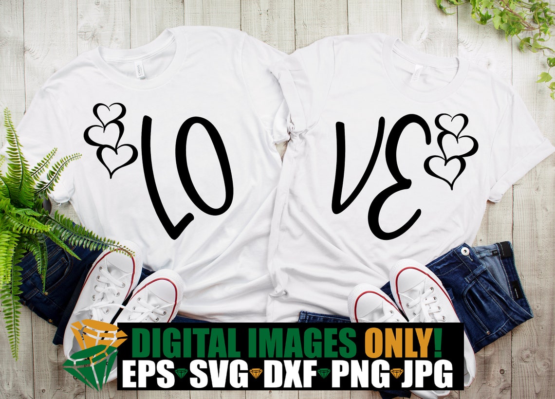 Love Couple Couples Matching Valentine's Day Shirts Svg - Etsy