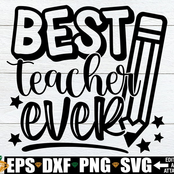 Best Teacher Ever Card - Etsy