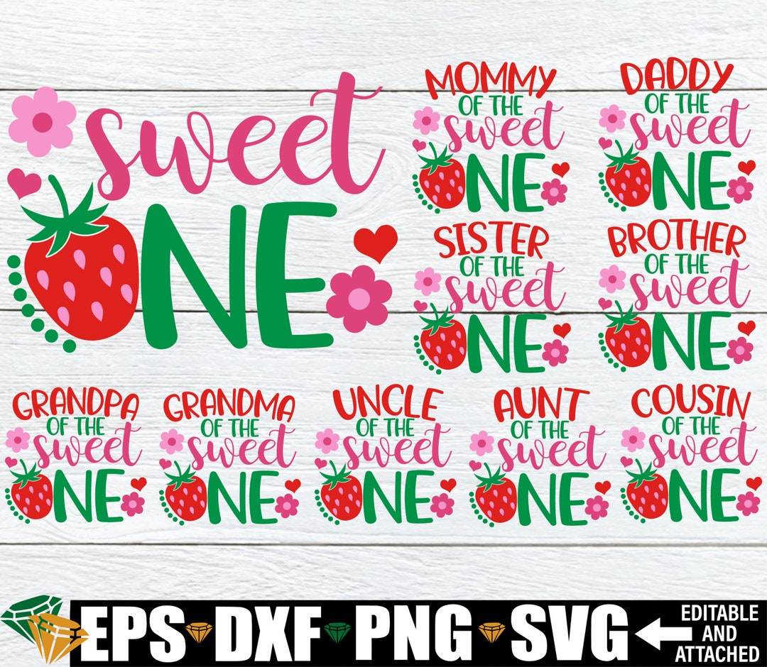 Sweet One Strawberry Birthday, Matching Strawberry Birthday, Family ...