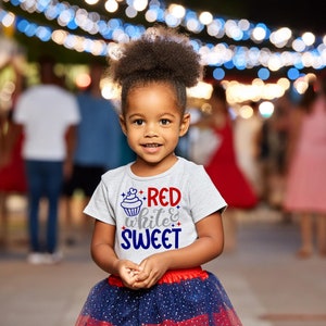 4th of July Svg, Red White and Sweet, Girls 4th of July Svg Png, Girls ...