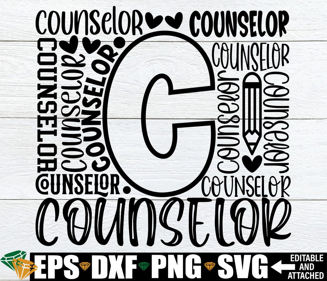Counselor Word Collage, School Counselor Svg, School Staff Appreciation ...