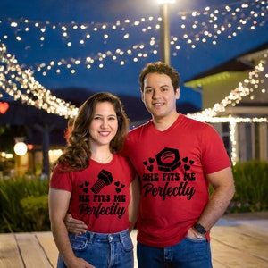 She He Fits Me Perfectly, Funny Matching Couple Valentine's Day, Funny ...