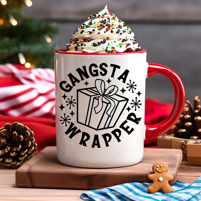 Gangsta Wrapper Svg Png Dxf Eps, Funny Christmas Svg Cut File, Funny ...