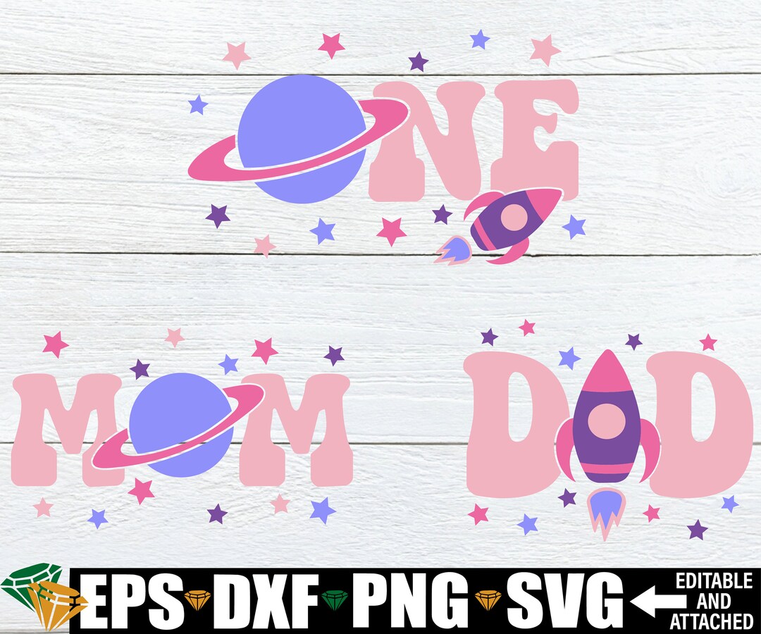 Girl Space First Birthday Svg, Outer Space 1st Birthday Shirt Svg ...
