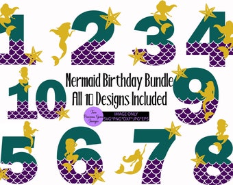 Mermaid Numbers Rainbow Mermaid Scales Mermaid Birthday Numbers Silver ...
