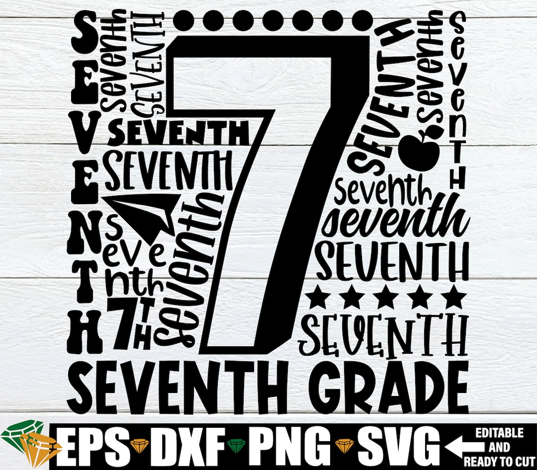 Seventh Grade Svg, Seventh Grade Word Art, 7th Grade Teacher Svg ...