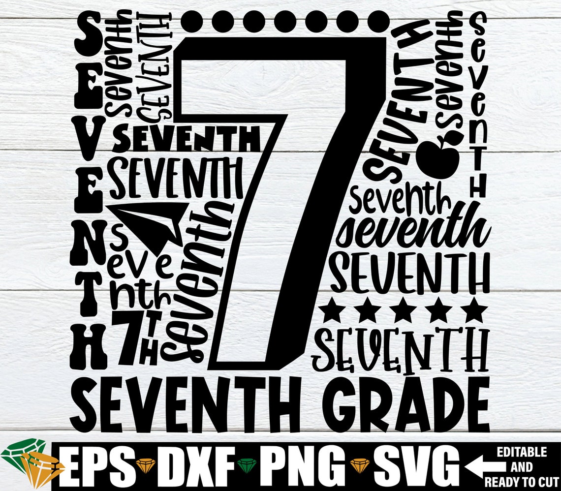 Seventh Grade Svg, Seventh Grade Word Art, 7th Grade Teacher Svg ...