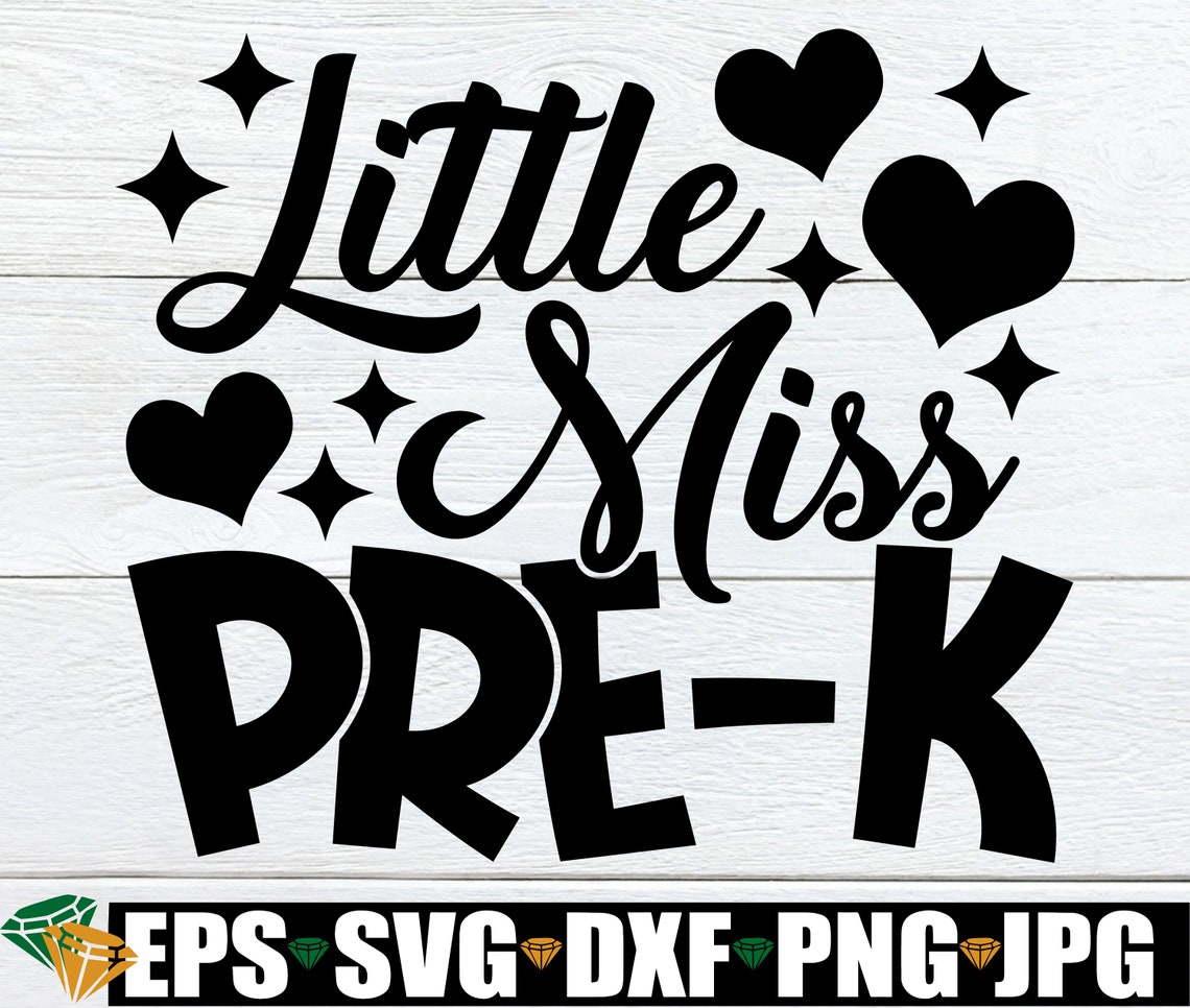 Little Miss Pre-k Girls First Day of Pre-k Svg Girls First - Etsy