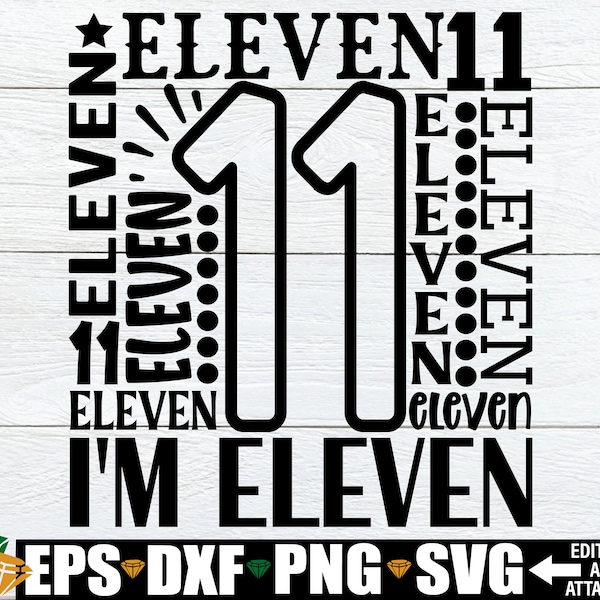 11th Birthday Svg - Etsy