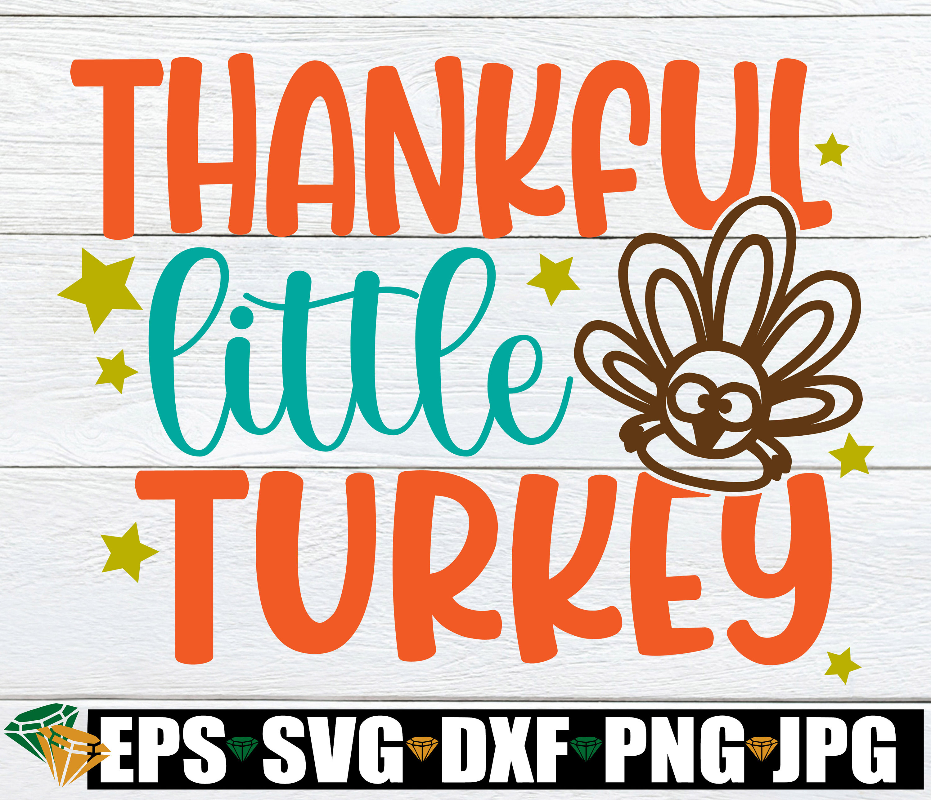 Thankful Little Turkey Thanksgiving Svg Kids Thanksgiving | Etsy