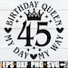 45 Birthday Svg, 45th Birthday Svg for Women, 45th Svg, 45 and Fabulous ...