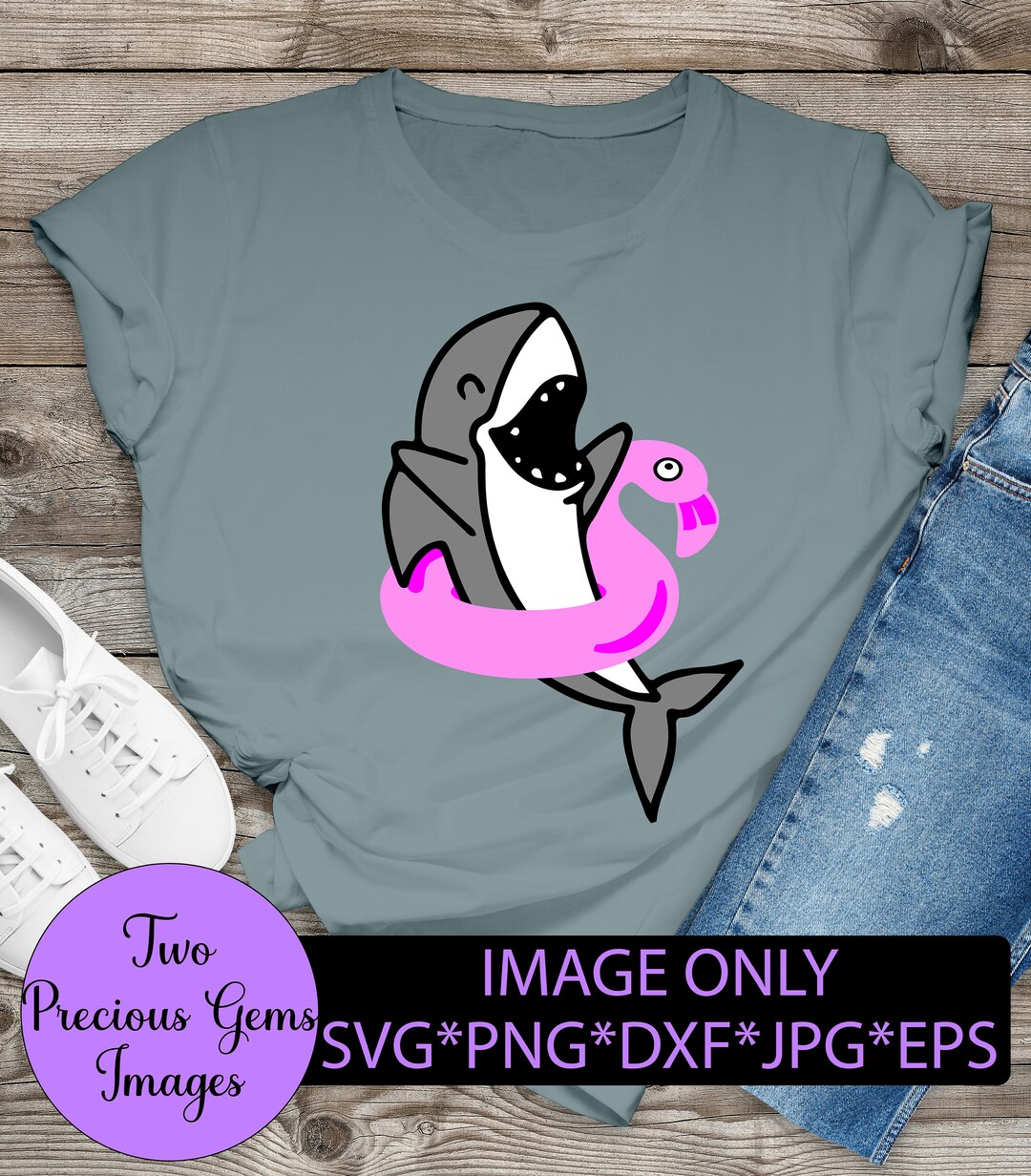 Shark in a Floatie. Shark Clipart. Cute Shark Svg. Funny Summer Clipart ...