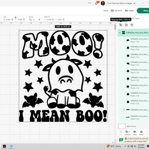 Moo I Mean Boo, Funny Halloween Svg Png, Kids Halloween Shirt Cut File ...