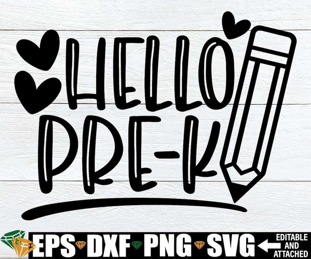 Hello Pre-k Svg, Girls First Day of Pre-k Shirt SVG PNG DXF, Pre-k Svg ...