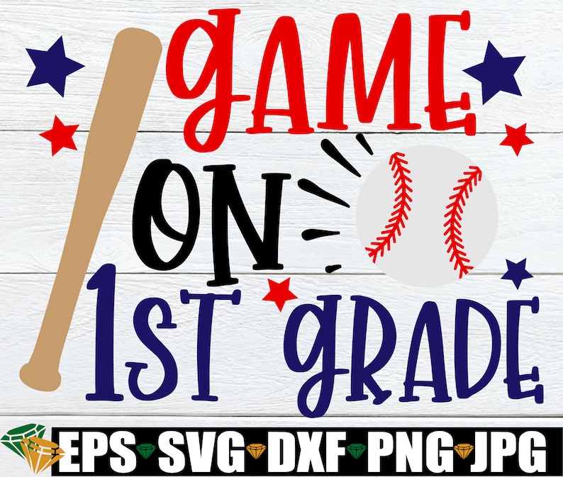 Game on 1st Grade Boys First Day of School Baseball Theme - Etsy