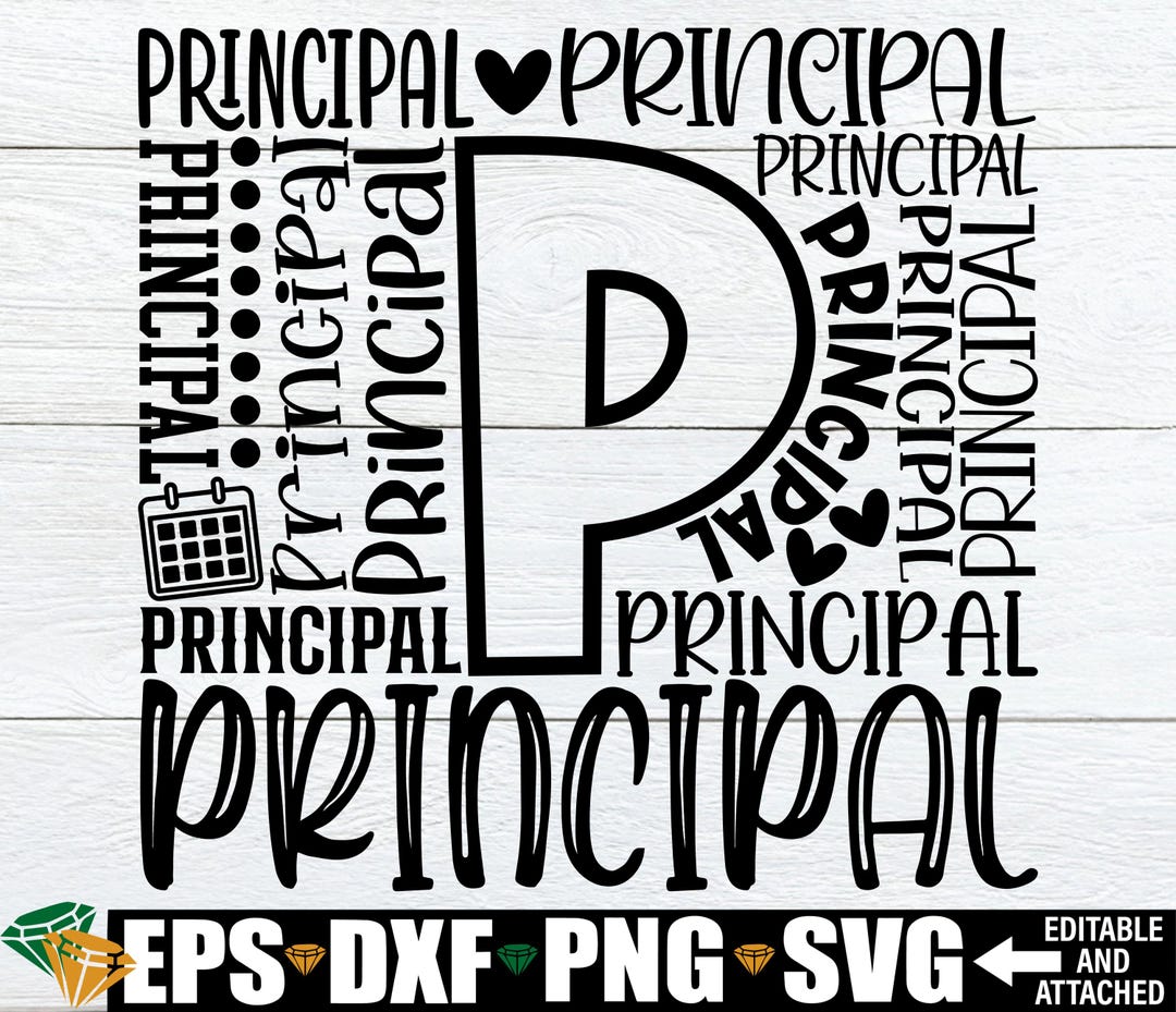 Principal Word Collage Svg, Principal Word Art Svg Cut File ...